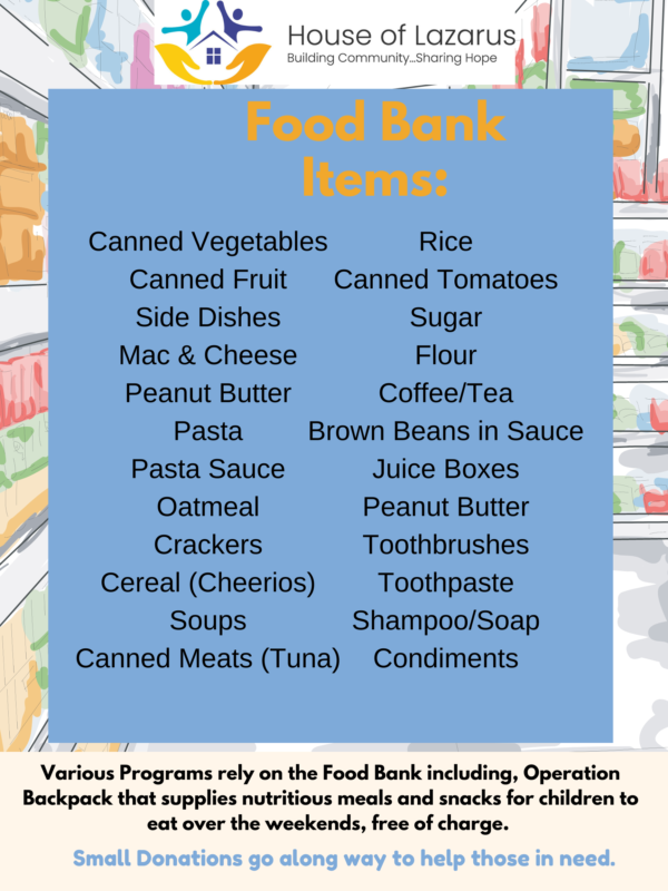 House of Lazarus | Food bank, thrift store and outreach programs